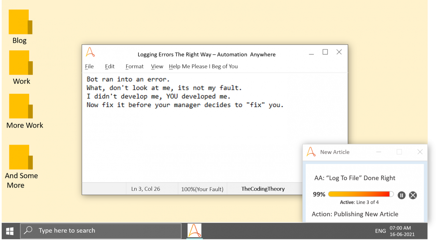 AA: “Log To File” Done Right – The Coding Theory